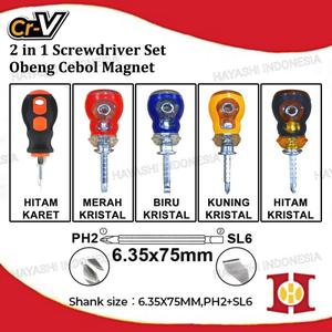 Jual Obeng Bolak Balik Pendek Buntek Cebol Bogel Mini CRV 2 Way ...