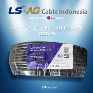 Jual LS Kabel NYY 2x1.5mm 100m,Kabel Power,kabel Listrik,NYY Hitam,SNI ...
