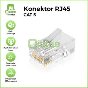 Jual RJ45 Cat5 Harga Satuan (Bisa Eceran) 100pcs / 50pcs - 50 PCS FOA12 ...