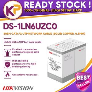 Jual HIKVISION DS-1LN6UZC0 305M CAT6 UTP NETWORK CABLE SOLID COPPER, 0 ...