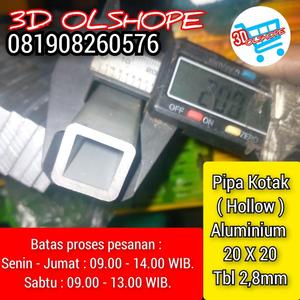 Jual Hollow/Pipa Kotak Aluminium sudut oval Tebal 2,8mm # 2cm X 2cm X 6 Mtr - Jakarta Selatan ...