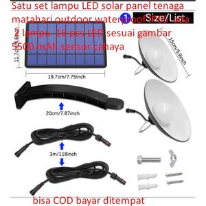 Jual SATU SET LAMPU LED SOLAR PANEL TENAGA MATAHARI OUTDOOR WATERPROOF ...