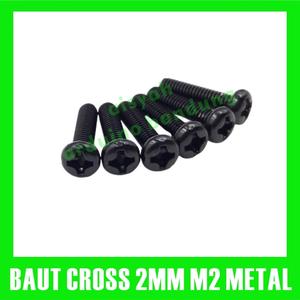 Jual Baut 2mm baut m2 black metal anti karat baut 2 mm screw cross ...