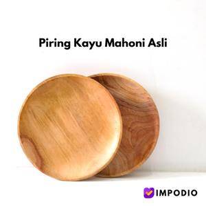 Jual Piring Kayu Mahoni Besar - Diameter 20cm - Aksesoris Photography ...