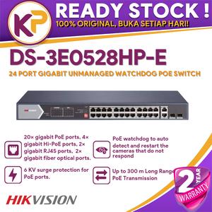 Promo HIKVISION DS-3E0528HP-E 24 PORT GIGABIT UNMANAGED WATCHDOG POE SWITCH - Jakarta Utara ...