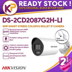 Promo HIKVISION DS-2CD2087G2H-LI 8MP SMART HYBRID COLORVU BULLET IP CAMERA - 4mm - Jakarta Utara ...