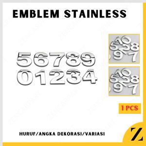 Jual Emblem Abjad Huruf Stiker Alphabet Tempel Mobil Chrome A-Z Satuan ...