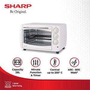 Promo Sharp Cookwear EO-28WH Electric Oven White 28 Liter 800 Watt ...