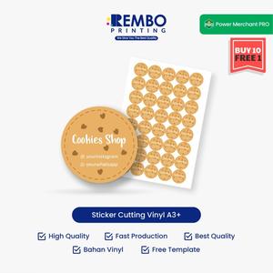 Jual Stiker Vinyl Putih/Susu Bulat/Kotak A3+ Label Produk & Olshop ...