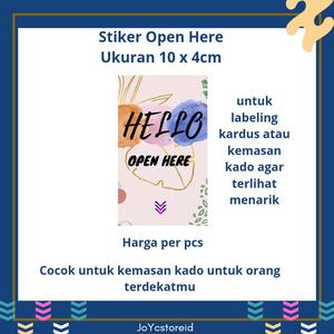 Jual Stiker Open Here | Label hampers | Stiker | Label Gift | Kado ...