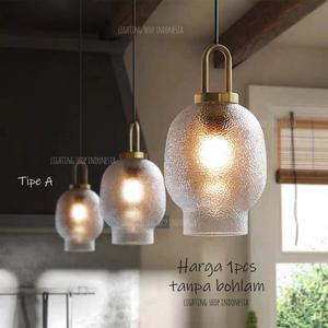 Jual Lampu gantung gold kaca texture modern minimalis ruang tamu meja ...