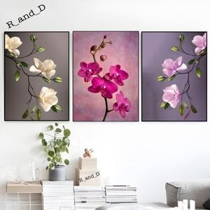 Jual Poster gambar bunga anggrek bingkai kayu,hiasan dinding foto bunga ...