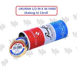 Jual 1 Kaleng Isi 12 Roll Isolasi Panfix 1/2 Inch X 36 Yard Solasi ...