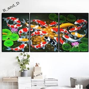 Jual Lukisan Dekorasi hiasan dinding ikan koi poster dinding gambar ikan ko - k4 - Kab ...