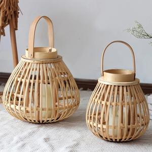 Jual Ok Tempat Lilin Dekoratif Tempat Lilin Anyaman Bambu Lentera ...