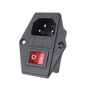 Jual AC 10A 250V Inlet Module Plug Fuse Switch Male Power Socket 3 Pin ...