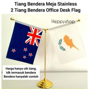 Jual Tiang Bendera Meja Stainless 2 Tiang Bendera Office Desk Flag ...