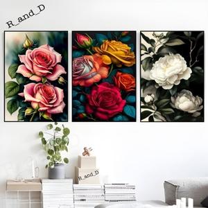 Jual Poster gambar bunga mawar ukuran 47x31, hiasan dinding bingkai ...