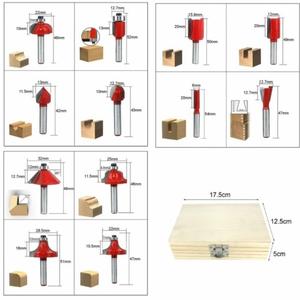 Jual bagus mata profil set 12pcs trimmer router bits set 1/4" kayu ...