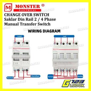 Jual COS Change Over Switch Ohm Saklar Din Rail Model MCB 1 2 3 4 Phase ...