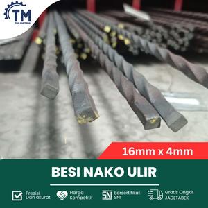 Jual Besi Nako Ulir 16mm x 4mm x 6M SNI Square Bar AS Kotak - Kab ...