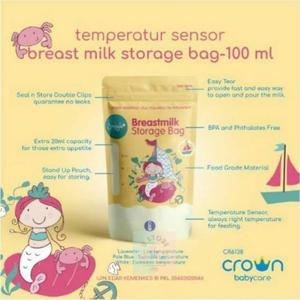 Jual Kantong Asi Crown Plastik Asip 100Ml Extra 20 Ml Breastmilk ...