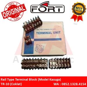 Jual Terminal Block TR-10 | TR10 10A Model Kasuga Coklat Rail 2 Fungsi ...