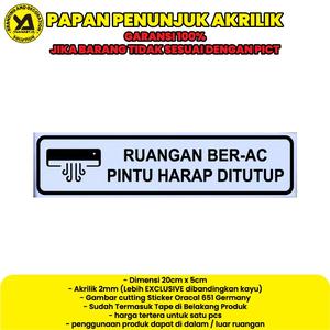 Jual papan label nama akrilik acrylic ruangan ber-ac sticker stiker ...