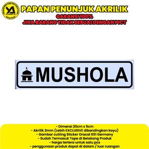 Jual akrilik sign mushola papan nama label akrilik plat acrylic - Putih ...