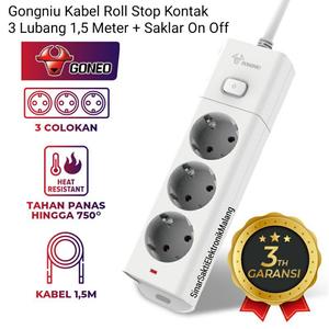 Jual NEW Gongniu Kabel Roll Stop Kontak 3 Lubang 1.5 Meter Saklar Switch On - Kota Semarang ...