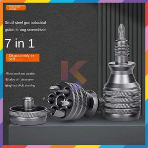 Jual Obeng Set 7 in 1 Small Screwdriver Ratchet Steel Alloy 1/4 Inch ...