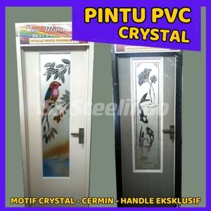Jual PINTU WC KAMAR MANDI PVC MODEL CRYSTAL CERMIN (PUTIH ABU COKLAT ...