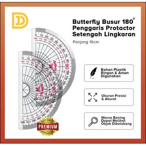 Jual Penggaris Busur Derajat Tebal Garisan Protactor 180 Setengah ...