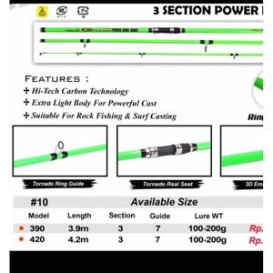 Jual [Original] Joran Tornado Spesial Power Surf Green Pilihan 390 420 ...