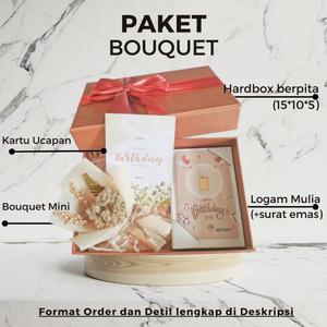 Jual Paket Hampers 0,1 Gr 0,25gr Emas Lm Antam + Mini Bouquet Bunga ...