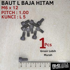 Jual Baut L Baja M6x12 Hitam Kunci L5 Grade 12.9 Socket Cap Screw M6 - Kota Tangerang Selatan ...