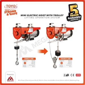 Jual TOYO Mini Electric Hoist Trolley set / Katrol Listrik 300/600Kg x ...