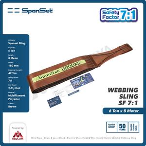 Jual SPANSET Webbing Sling Belt / Tali Angkat 6 Ton x 8 Meter - Jakarta ...