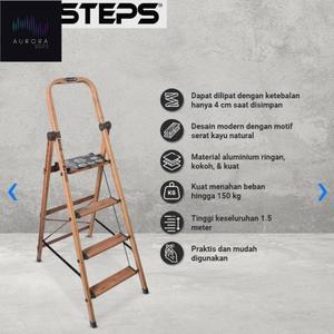 Jual Fixsteps Tangga Lipat Aluminium Slim 5 Step Motif Kayu LADDER ALU ...