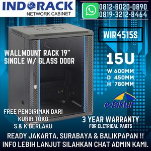 Jual INDORACK WALLMOUNT 15U DEPTH 450MM SINGLE DOOR RACKMOUNT 19 INCH ...