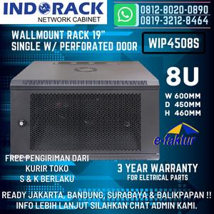 Jual INDORACK Wallmount Rack 8U Depth 450mm Single/Perforated Door ...