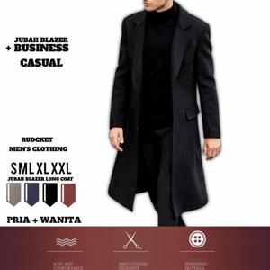 Jual Blazer Pria Korea Panjang / Outwear long Coat ( BLC-1) - Hitam, S ...