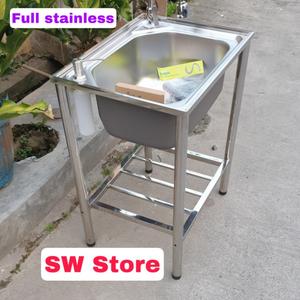 Jual kitchen sink table bak cuci piring meja single bowl 60x45 ...