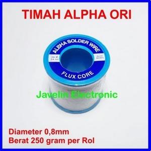 Jual ASLI TIMAH ALPHA / ALFA 0.8MM 0,8MM FLUX CORE SOLDER WIRE 250G ORI ...