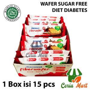 Jual Wafer Bebas Gula Diet Diabetes Fiber Wafer Coklat Box isi 15 ...