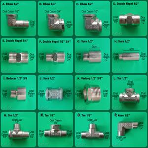 Jual Fitting Elbow Knee L Keni Double Dobel Nepple Nepel Sock Sok Tee T ...