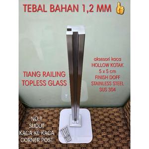 Jual ready TIANG RAILING KACA SUDUT TOPLESS GLASS STAINLESS STEEL 304 ...