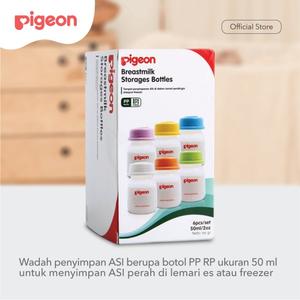 Promo PIGEON BREASTMILK STORAGE PP RP 50ML ISI 6 PCS BOTOL ASI ORIGINAL ...