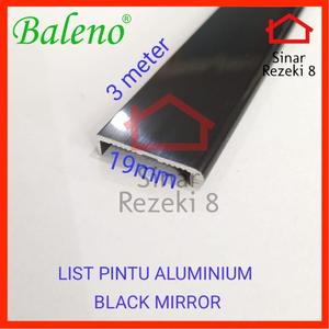 Jual Lis Pintu Aluminium Profil HITAM MIRROR Baleno / List Frame Handle ...