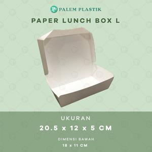 Jual YK9 PAPER LUNCH BOX L (100 PCS)/ KOTAK MAKAN KERTAS PUTIH BESAR ...